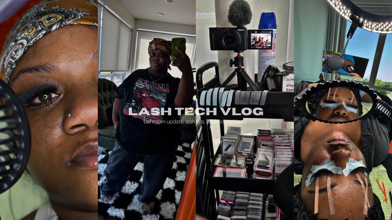 LASH TECH VLOG🦋 booked & busy, lash room tour, lash tips, lash with me, lash content - YouTube