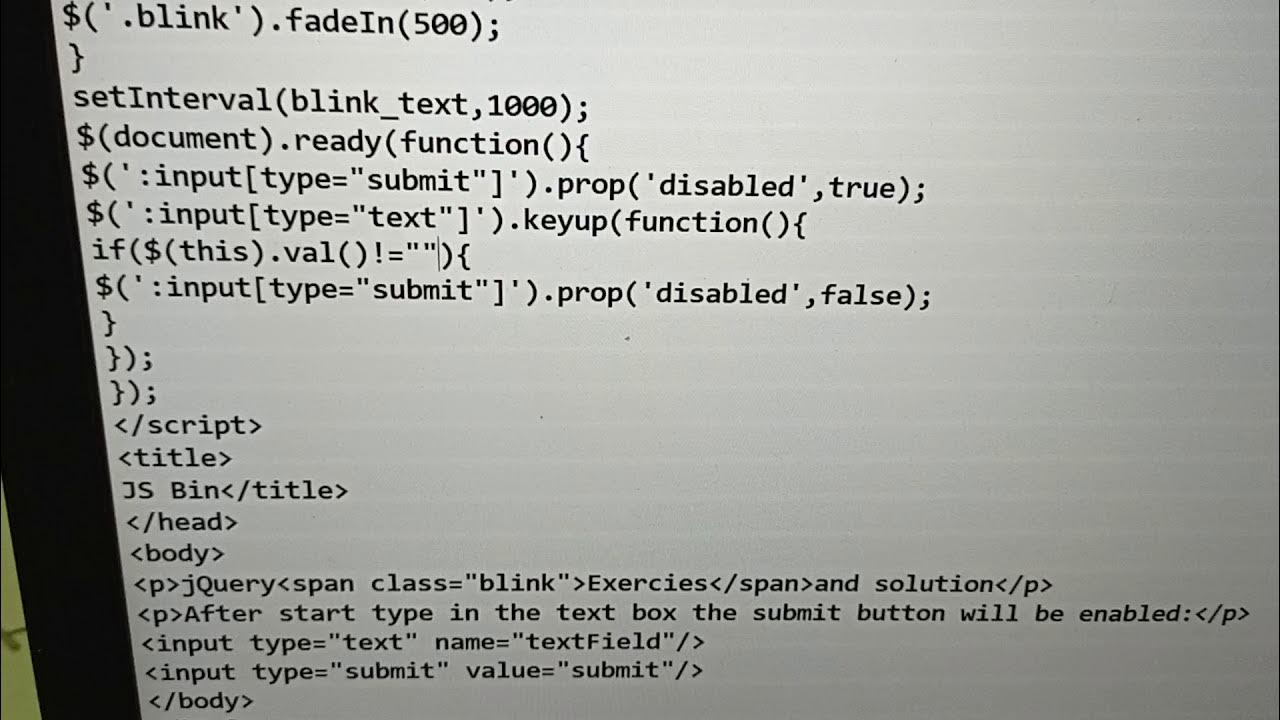 JQUERY PROGRAM FOR BLINK THE TEXT - YouTube