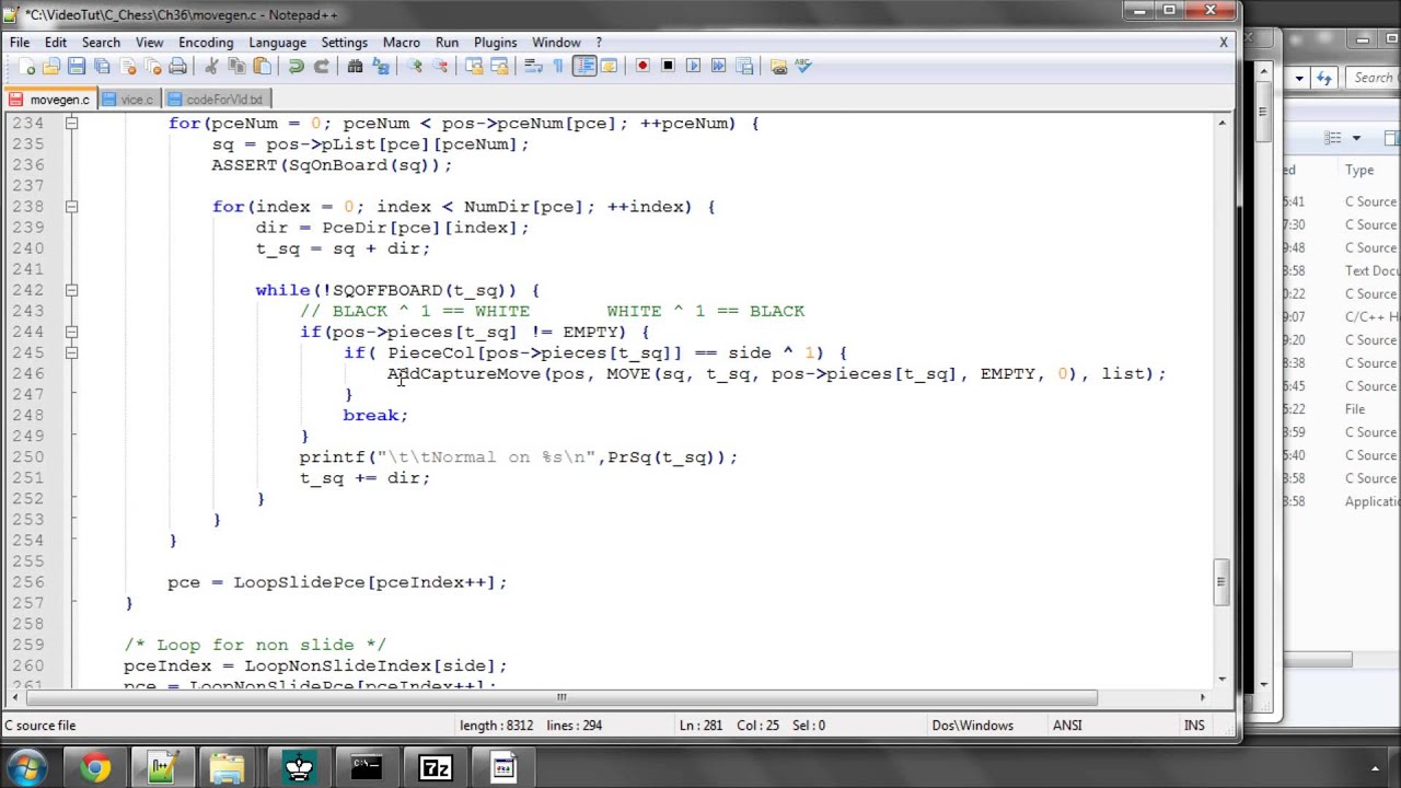 Programming A Chess Engine In C Part 36 Move Generation 9 Final Movelist Youtube