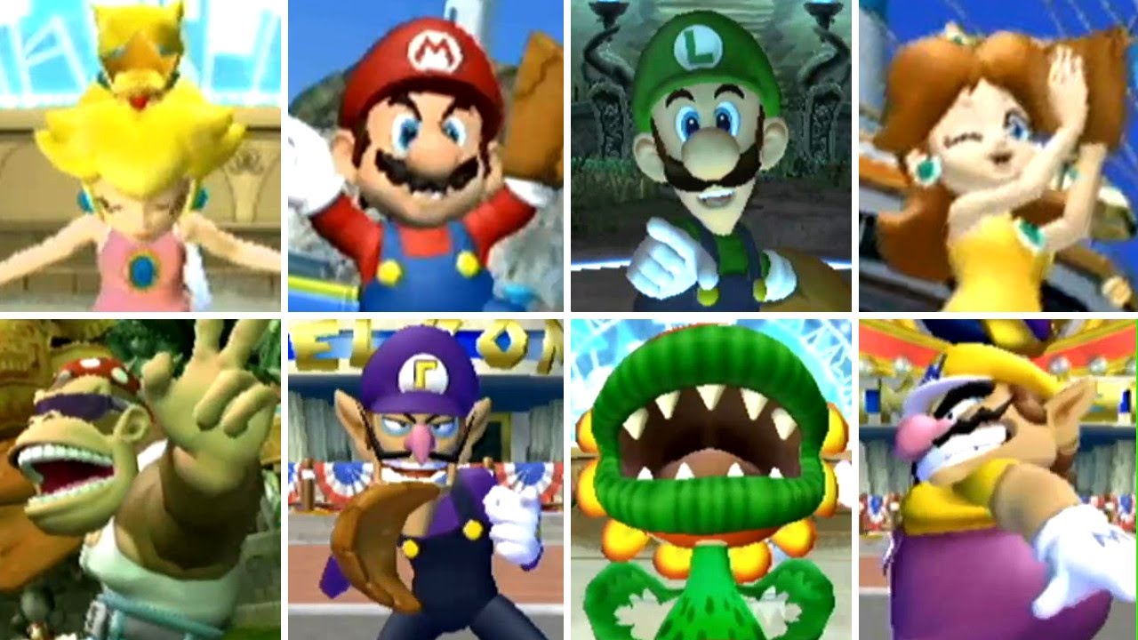 Mario Super Sluggers - All Character Taunts - YouTube