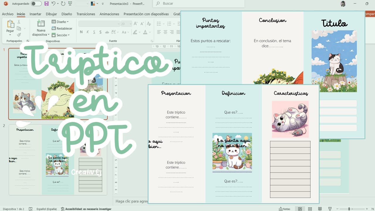 COMO HACER UN TRIPTICO EN POWERPOINT | FACIL - BONITO + PLANTILLAS ...