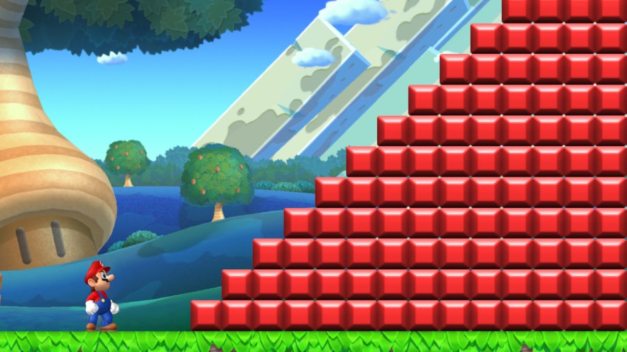 Can Mario Jump over 999 Red Blocks in New Super Mario Bros. U ? - YouTube