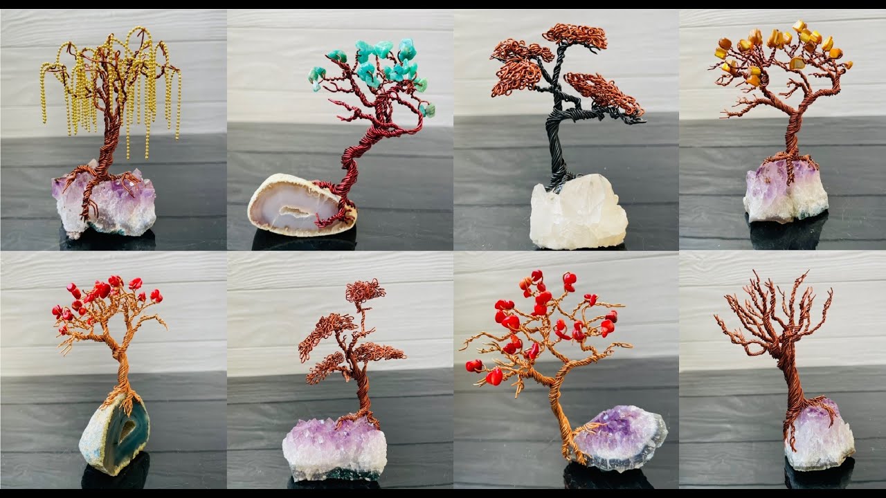 25 Beautiful Wire Trees | Copper Wire | Agate Amethyst Stones | Drift ...