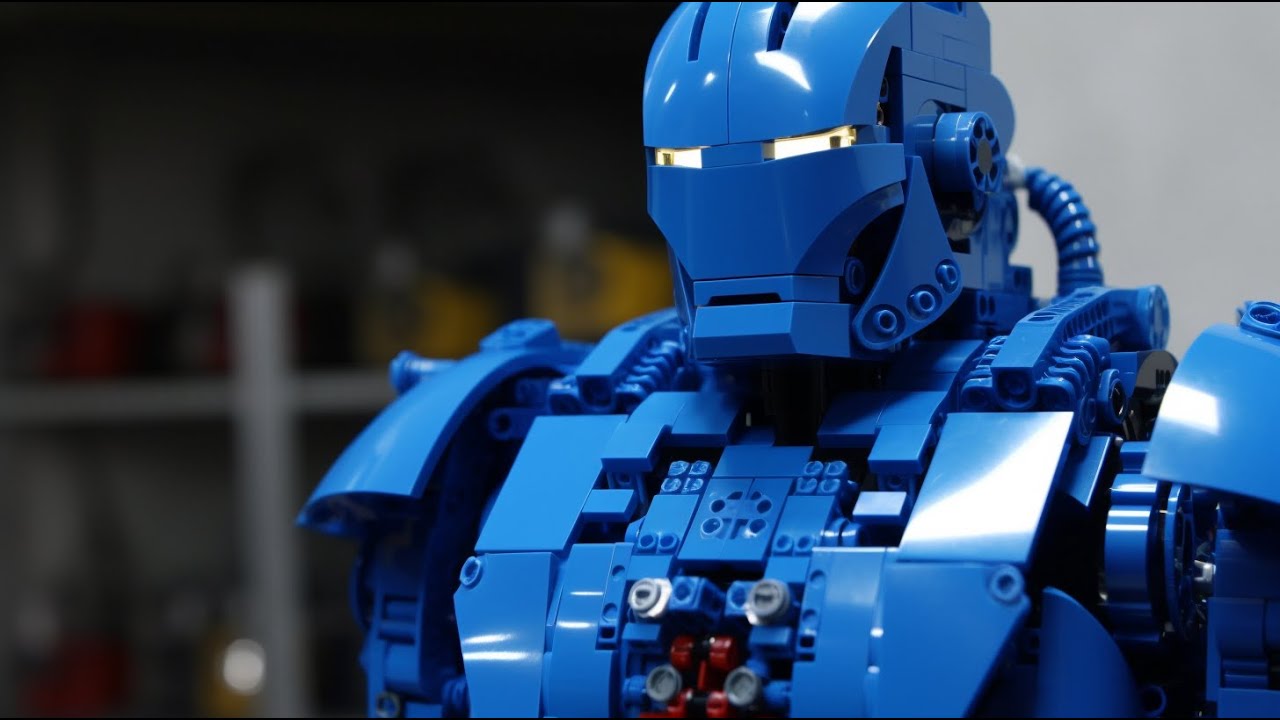 Blue lego iron man suit - YouTube