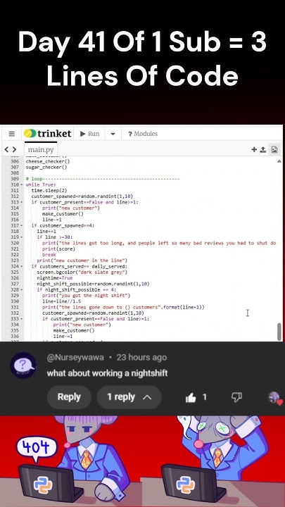 Day 41 Of 1 Subscriber 3 Lines Of Code Coding Python Programming Youtube