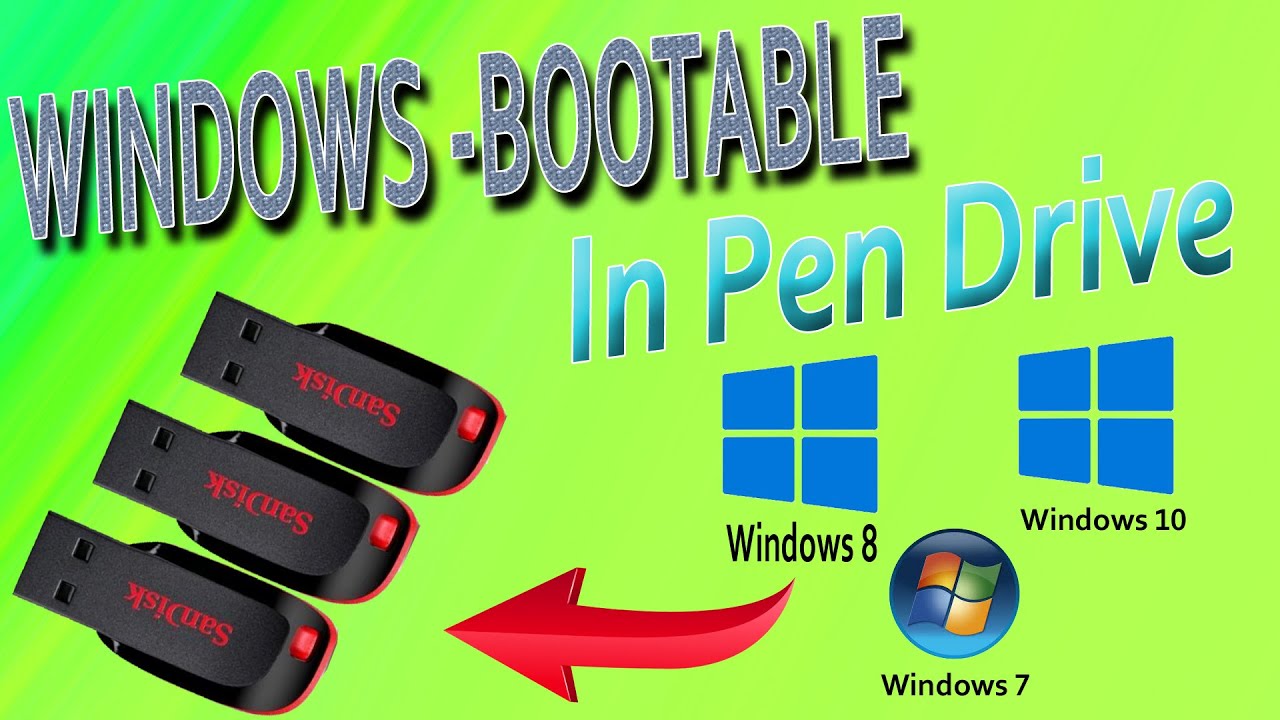 How to Windows Bootable Image In Usb Pen-Drive | USB PEN-DRIVE BOOTABLE ...
