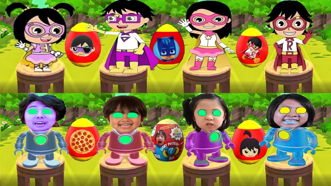 Tag with Ryan - Kaji Crew Robo Ryan Costumes vs Superhero Family Titan ...