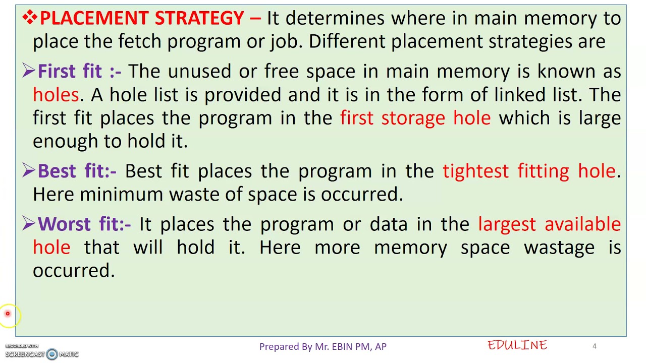 MODULE 4 - TOPIC 1 - MAIN MEMORY & STORAGE MANAGEMENT STRATEGIES - YouTube