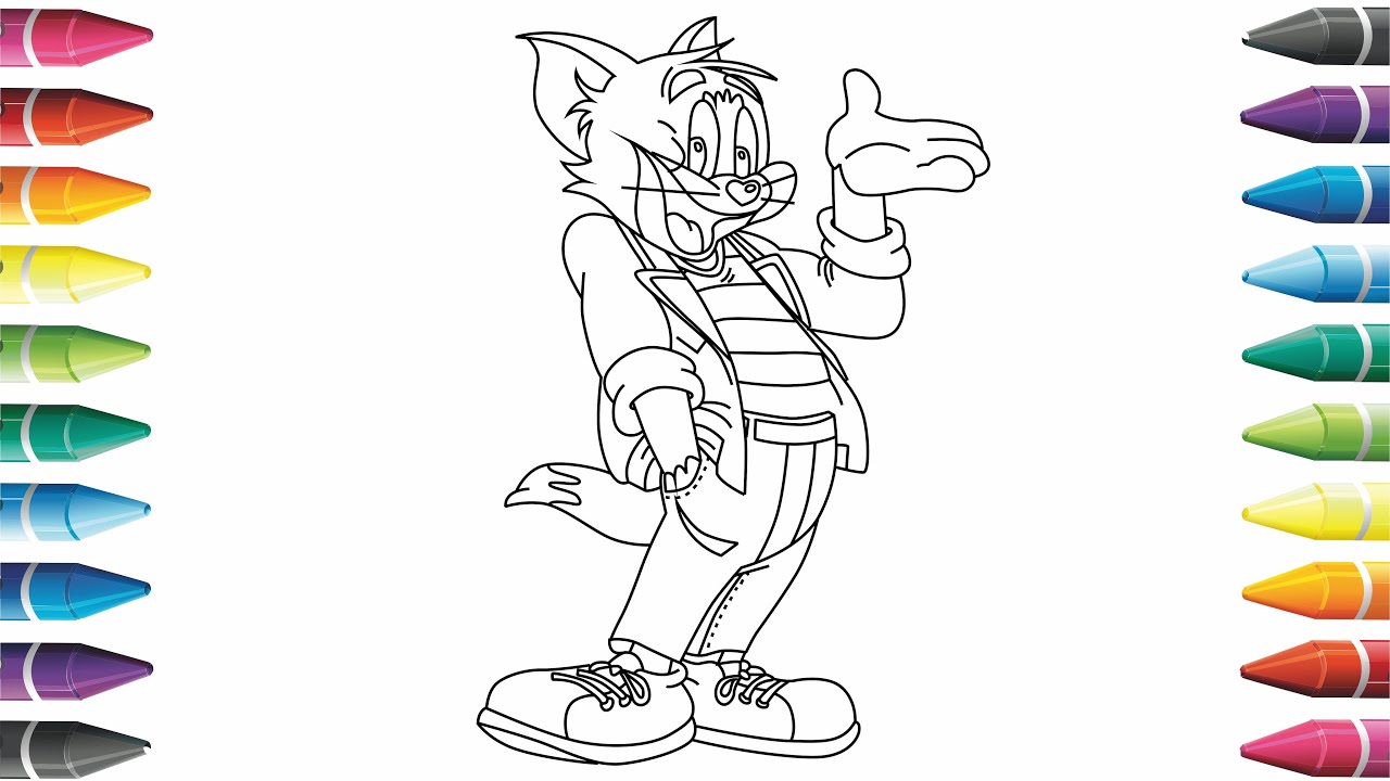 How to Draw Tom from Tom and Jerry Easy Step by Step and Coloring - YouTube