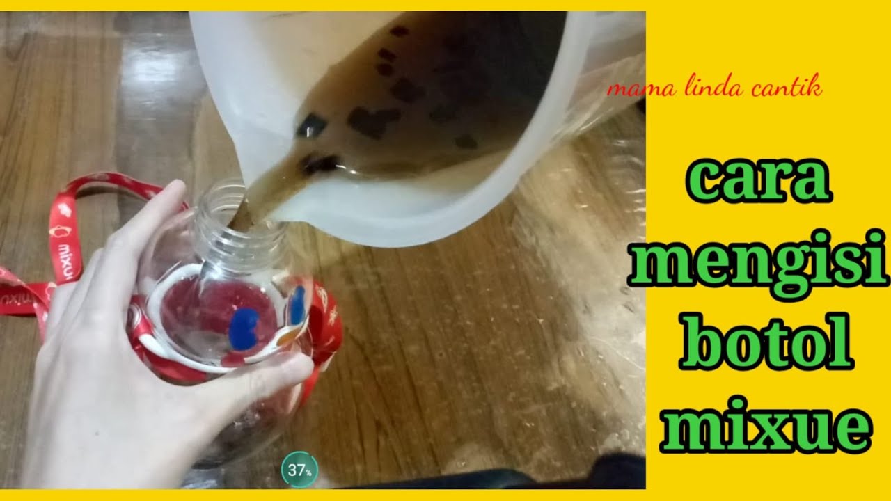 cara mengisi botol mixue dengan es cao. tutorial mengisi botol minum ...