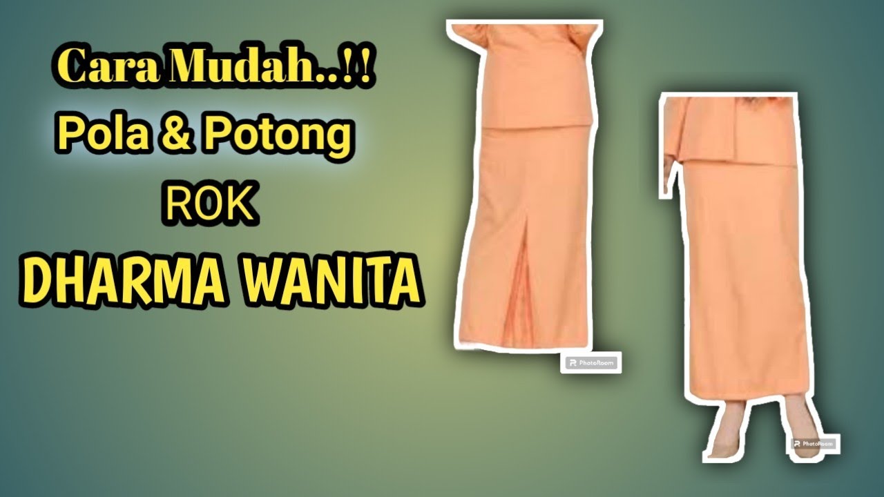 Cara Pola Rok Sepan Belah Lipit Tumpuk Belakang / DHARMA WANITA - YouTube