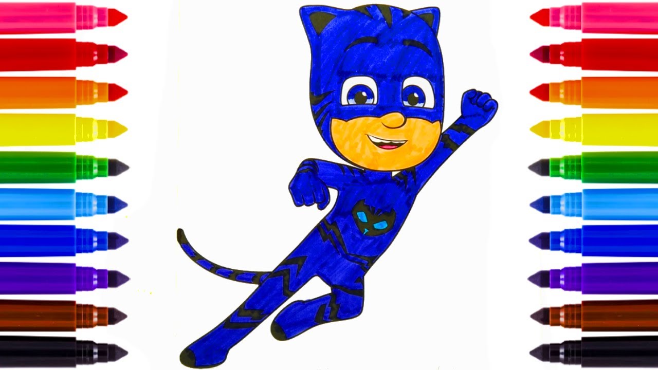 Catboy Art and Speed Coloring: PJ Masks Painting Fun! 🎨🐱 - YouTube