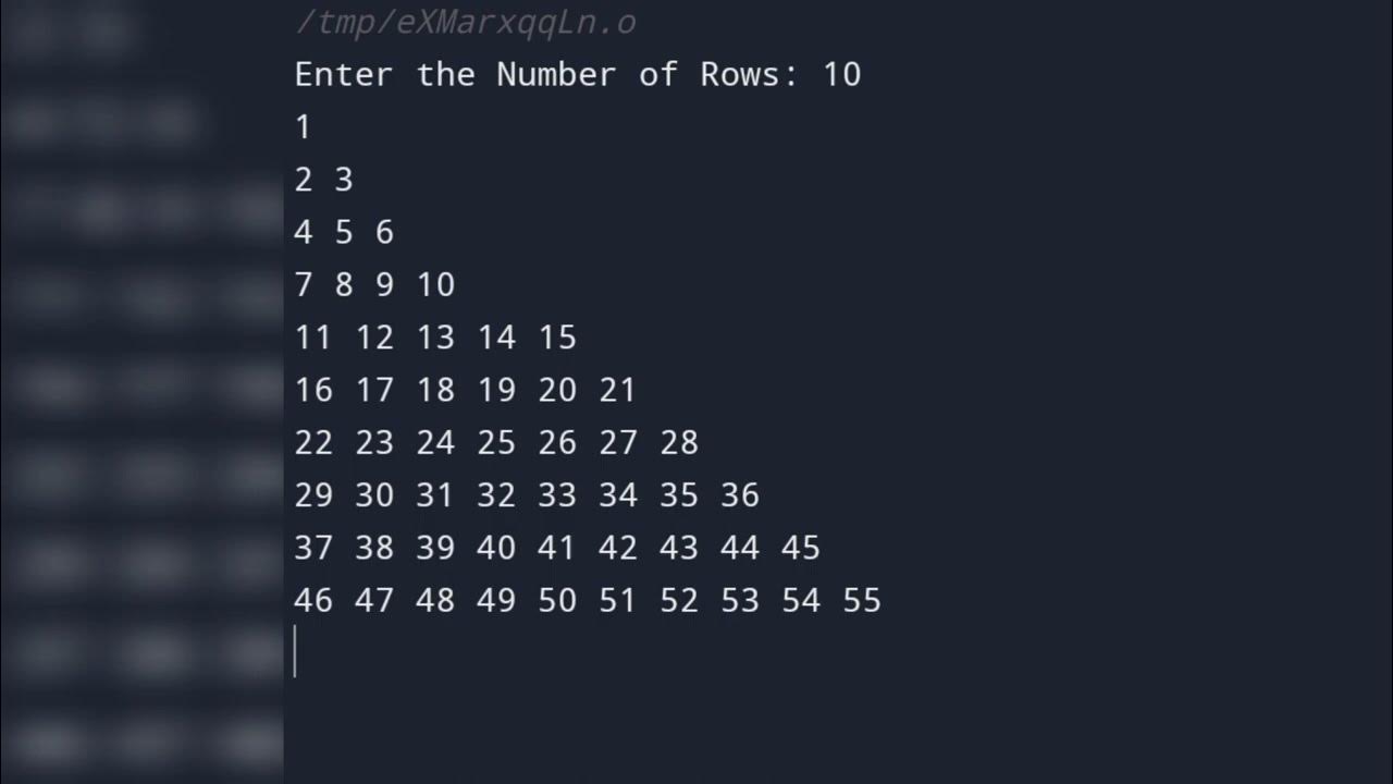 Floyds Triangle Pattern Cprogramming Youtube