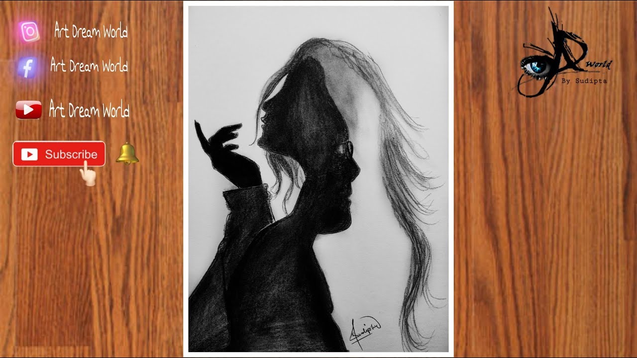 How to draw pencil drawings-step by step double exposure drawings video ...