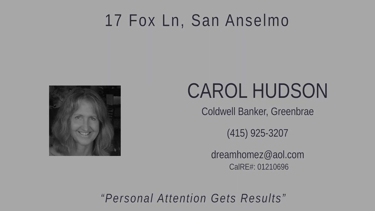 Carol Hudson Features 17 Fox Lane, San Anselmo - YouTube