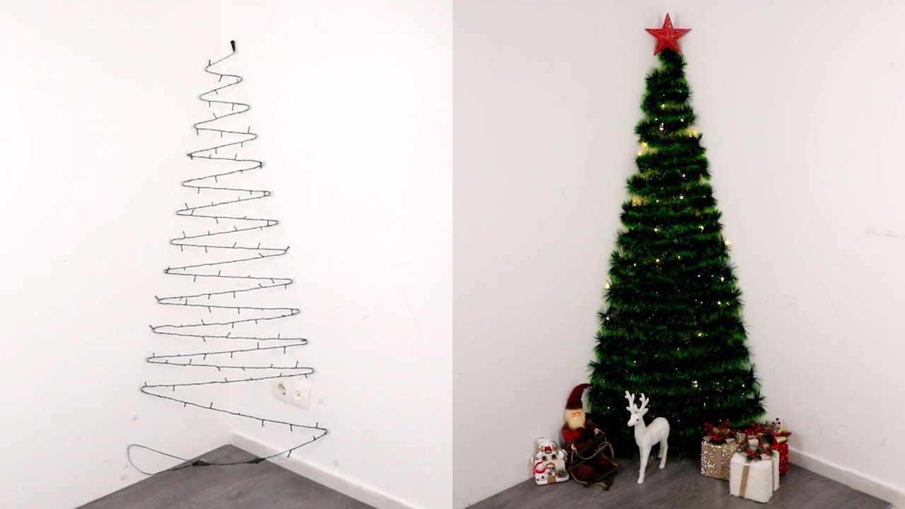 DIY Wall Mounted Christmas Tree! 🎄 Christmas Decor 🌲 - YouTube