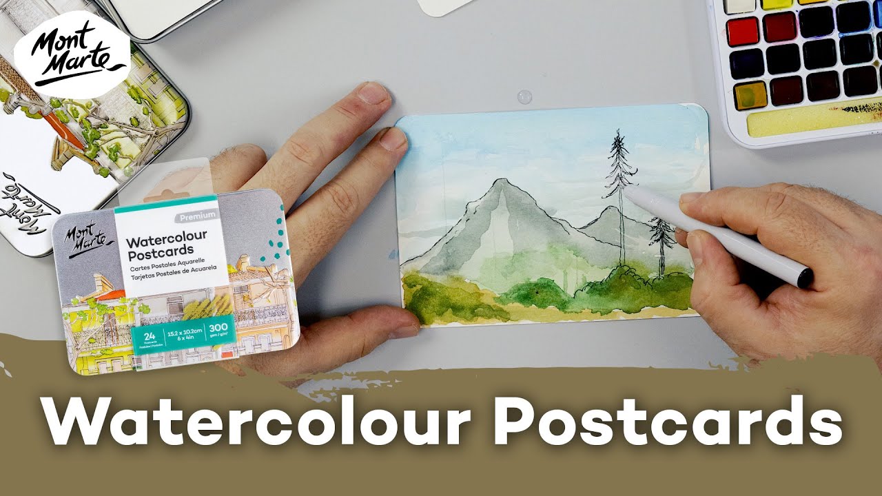 Watercolour Postcards Premium 24 Cards Product Demo - YouTube