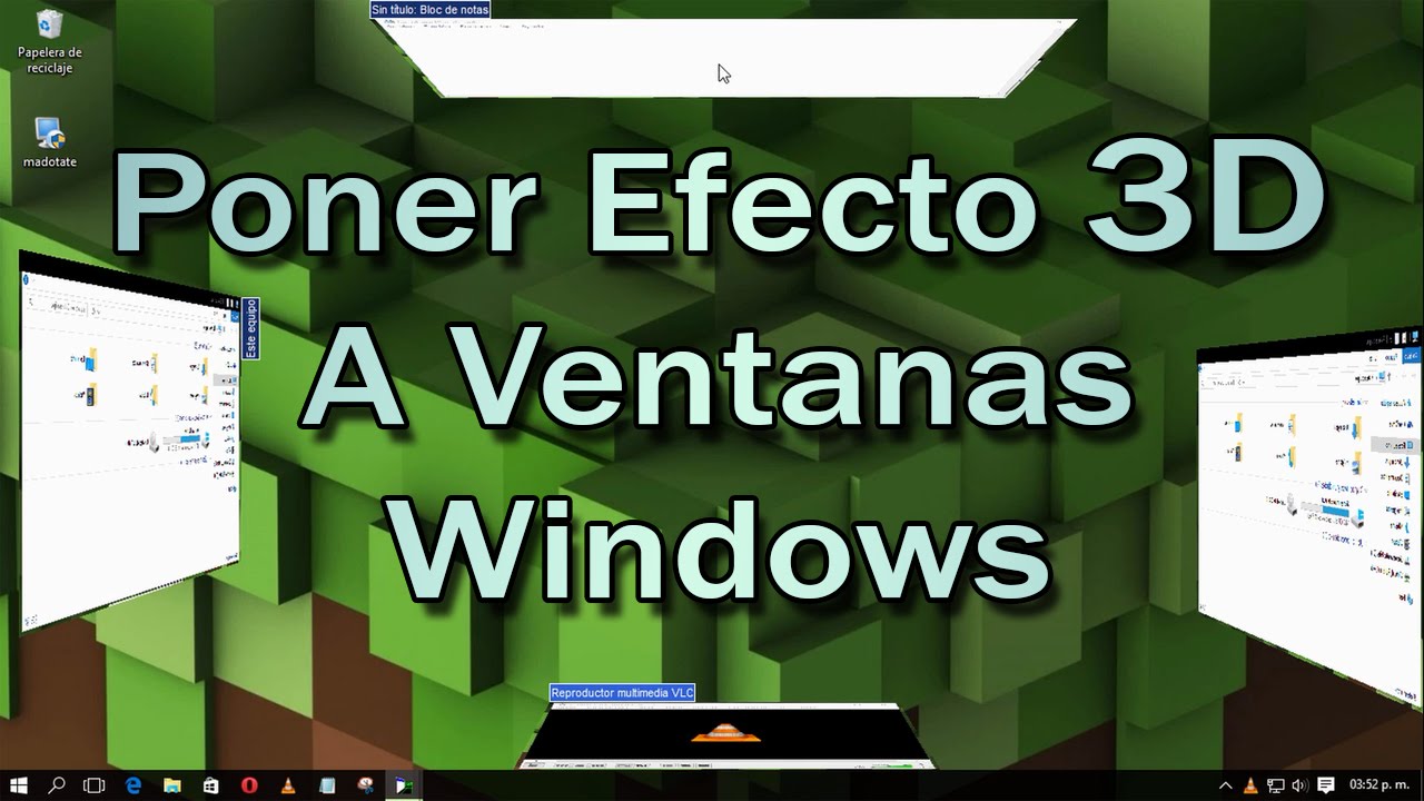 Poner efecto 3D en ventanas de Windows 7, 8, 8.1 y 10 - YouTube