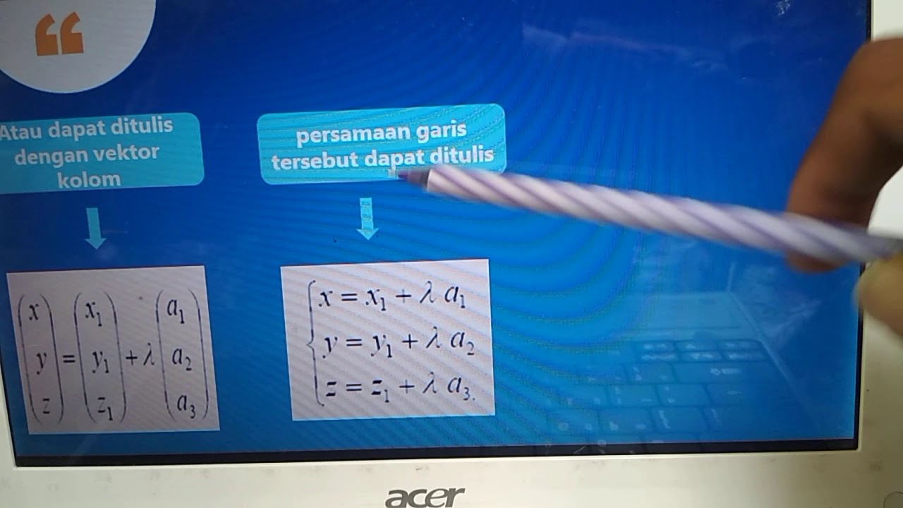 Persamaan Vektor Suatu Garis Lurus - YouTube
