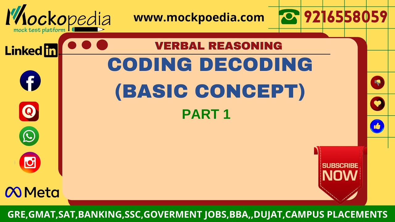 Basic Concept of CODING DECODING PART 1 : MockoPedia - YouTube