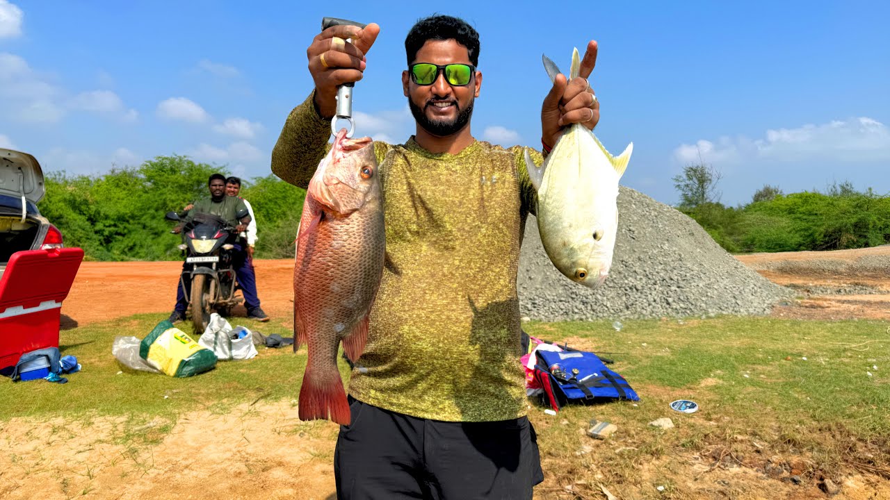 ஆந்திரா ல ஒரு Fishing Trip 🐟| Catching GT(Paari Meen) and MJ #andhra ...