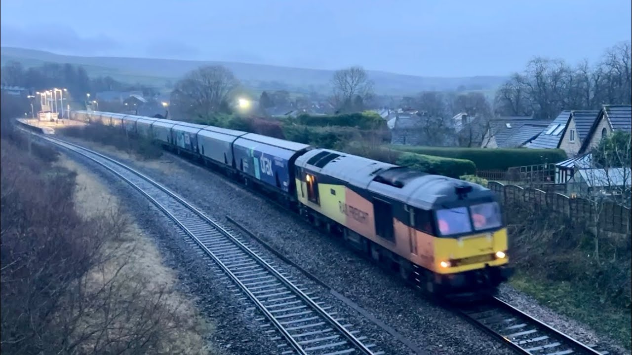 Diverted Drax Biomass Trains at Chinley on the 30th December 2023 - YouTube
