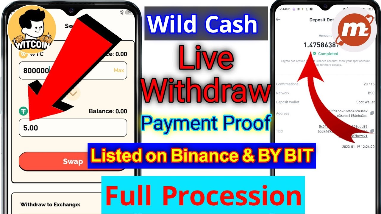 Wild Cash | Live Withdraw | Payment Proof | Witcoin | New Mining App ...