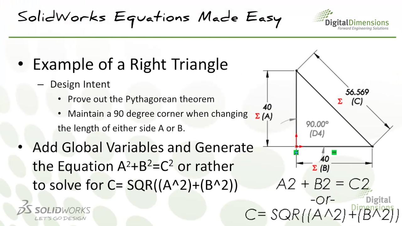 Video Archive: SOLIDWORKS Equations Made Easy - YouTube