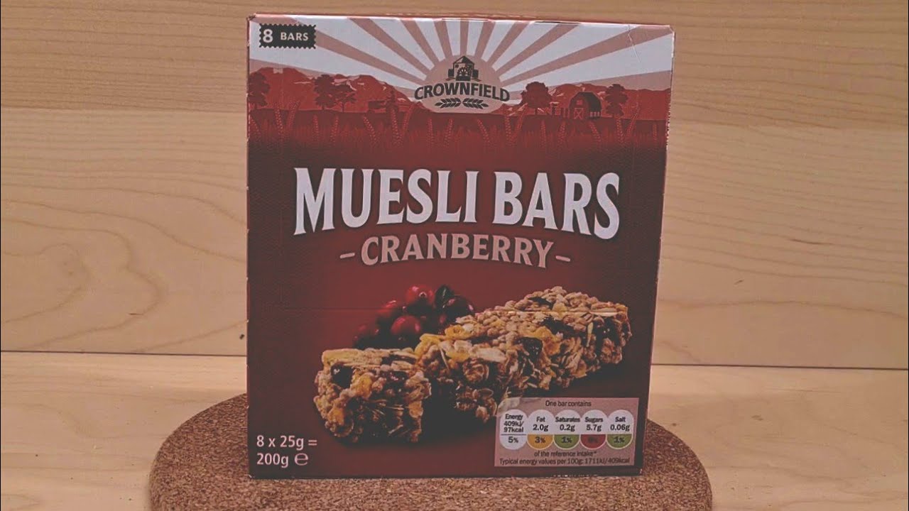 Crownfield Muesli Bars Cranberry - Random Reviews - YouTube