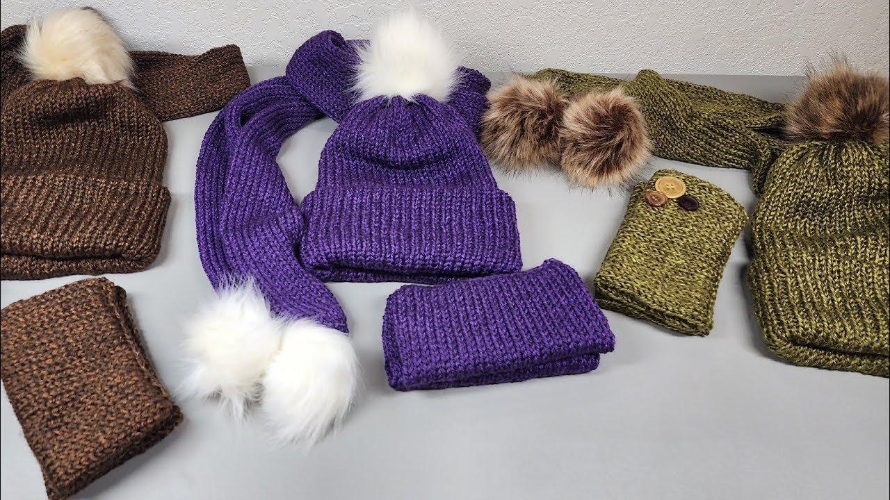 Hat, Scarf, And Fingerless Gloves on the Addi King and Addi Express ...