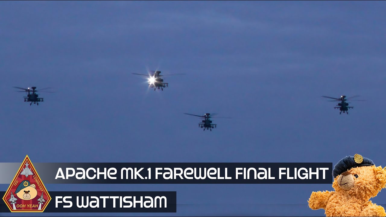 FINAL FLIGHT APACHE Mk.1 FAREWELL FLYPAST BRITISH ARMY AIR CORPS • FS ...