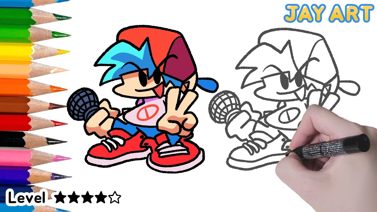 How To Draw Friday Night Funkin Boyfriend | Easy | Step By Step | FNF ...