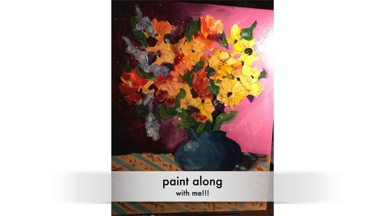 Abstract Floral Acrylic Painting with my Brother - Artist - Jerry Piper ...