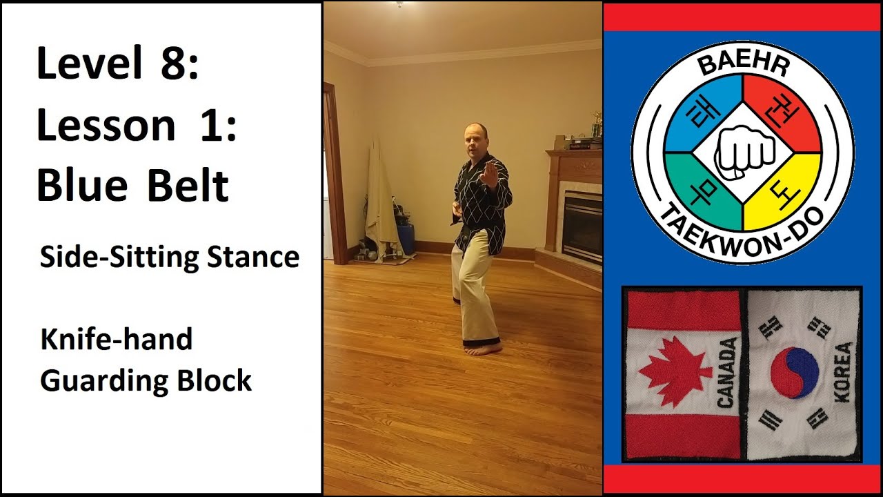 Baehr Taekwondo: 08-01: Red Stripe: Side-Sitting Stance - Knife-hand ...