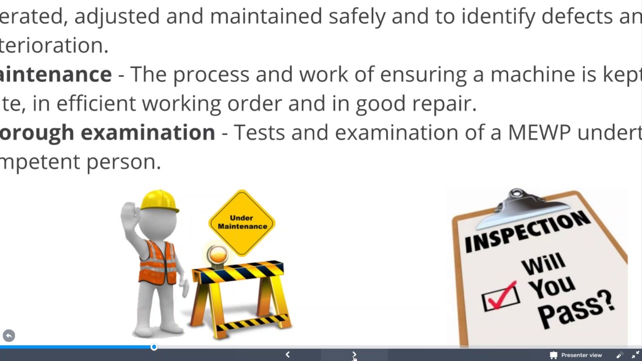 Managing the safe condition of a Mobile Elevated Work Platforms (MEWPS ...