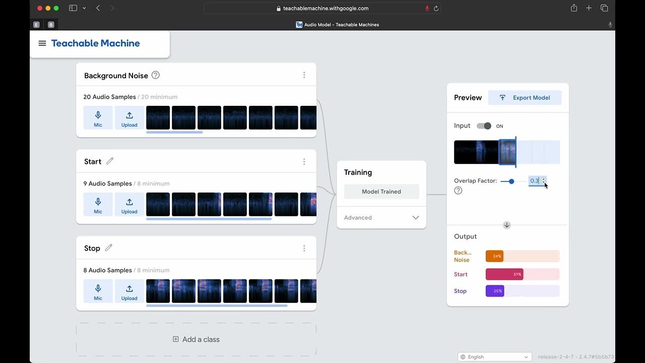 Video 2: Intro to Google Teachable Machine. Audio Classification ...