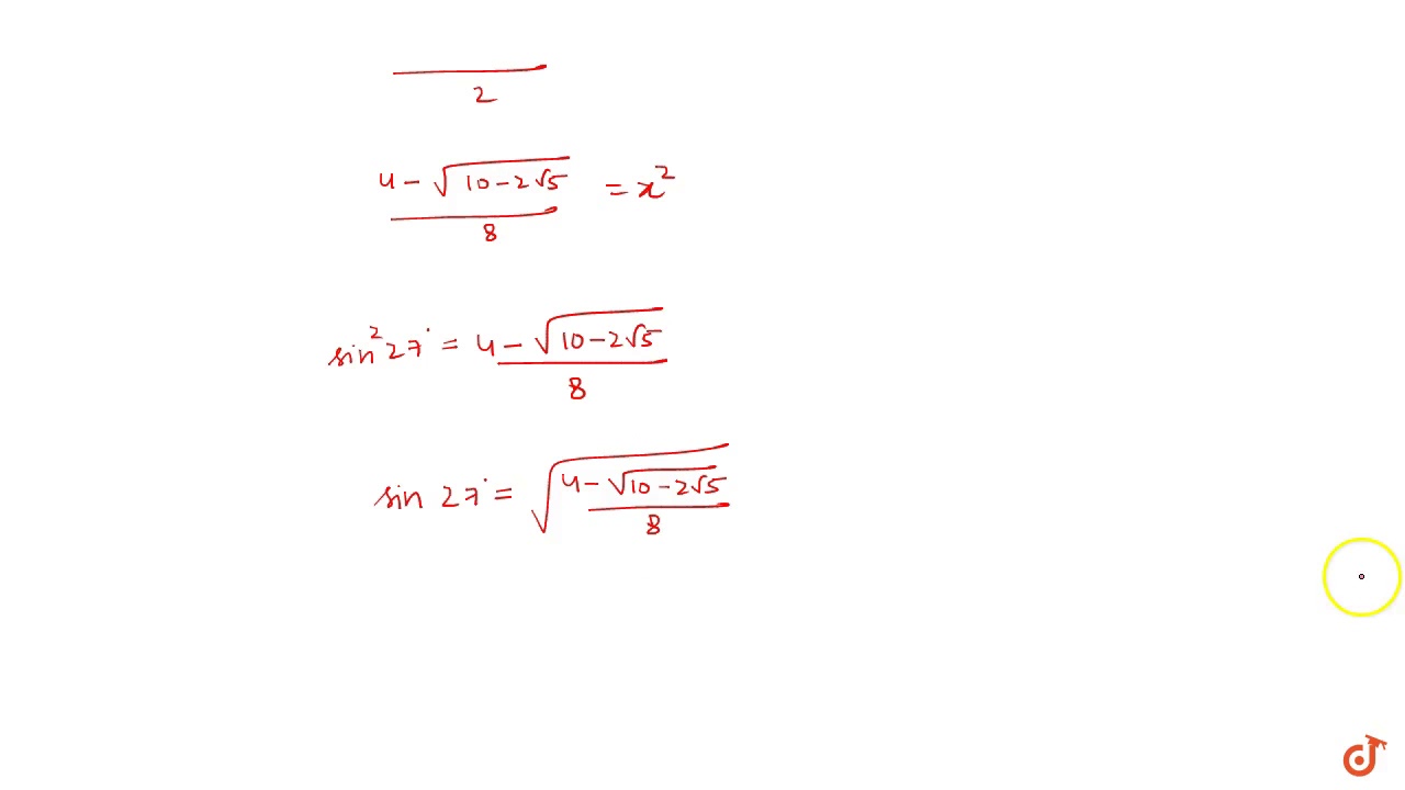 Find Value Of Sin 27 Or Cos 63 YouTube