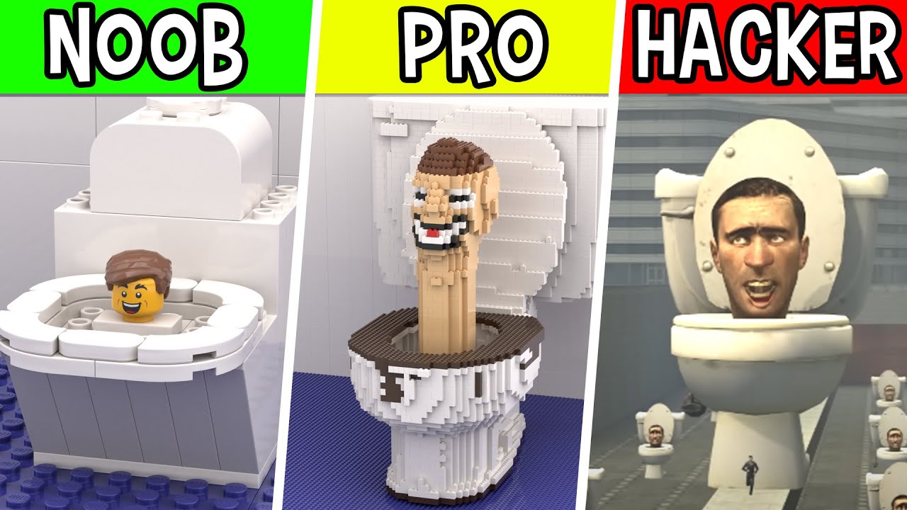 LEGO Character Skibidi Toilet : Noob, Pro, HACKER! / (Skibidi Toilet ...