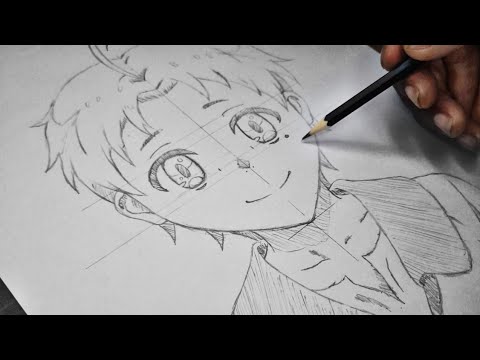 Easy anime drawing | How to draw Rudeus Greyrat easy - YouTube