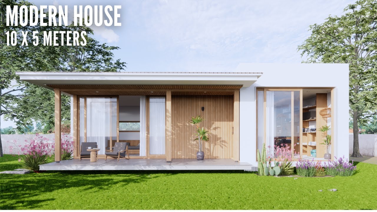 SMALL HOUSE DESIGN | 50sqm (10 x 5 meters) | 1 Bedroom - YouTube