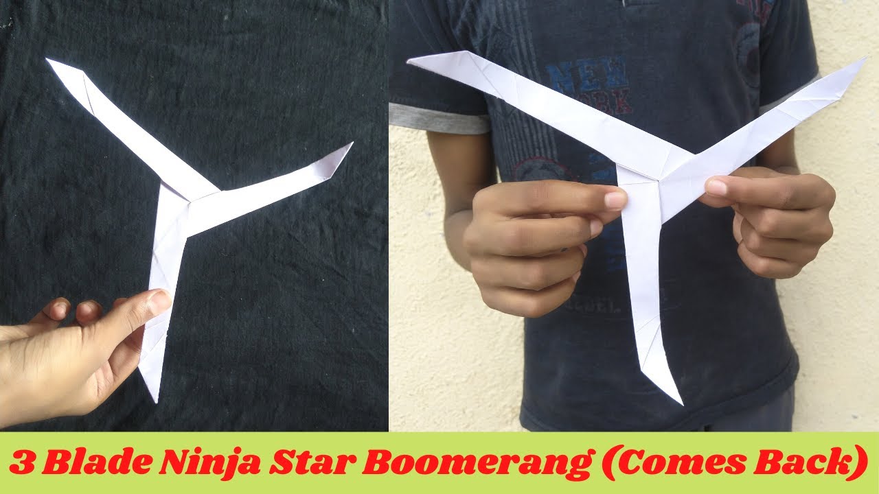 How to Make Triple Blade Ninja Star Boomerang Which Comes back || 3 ...