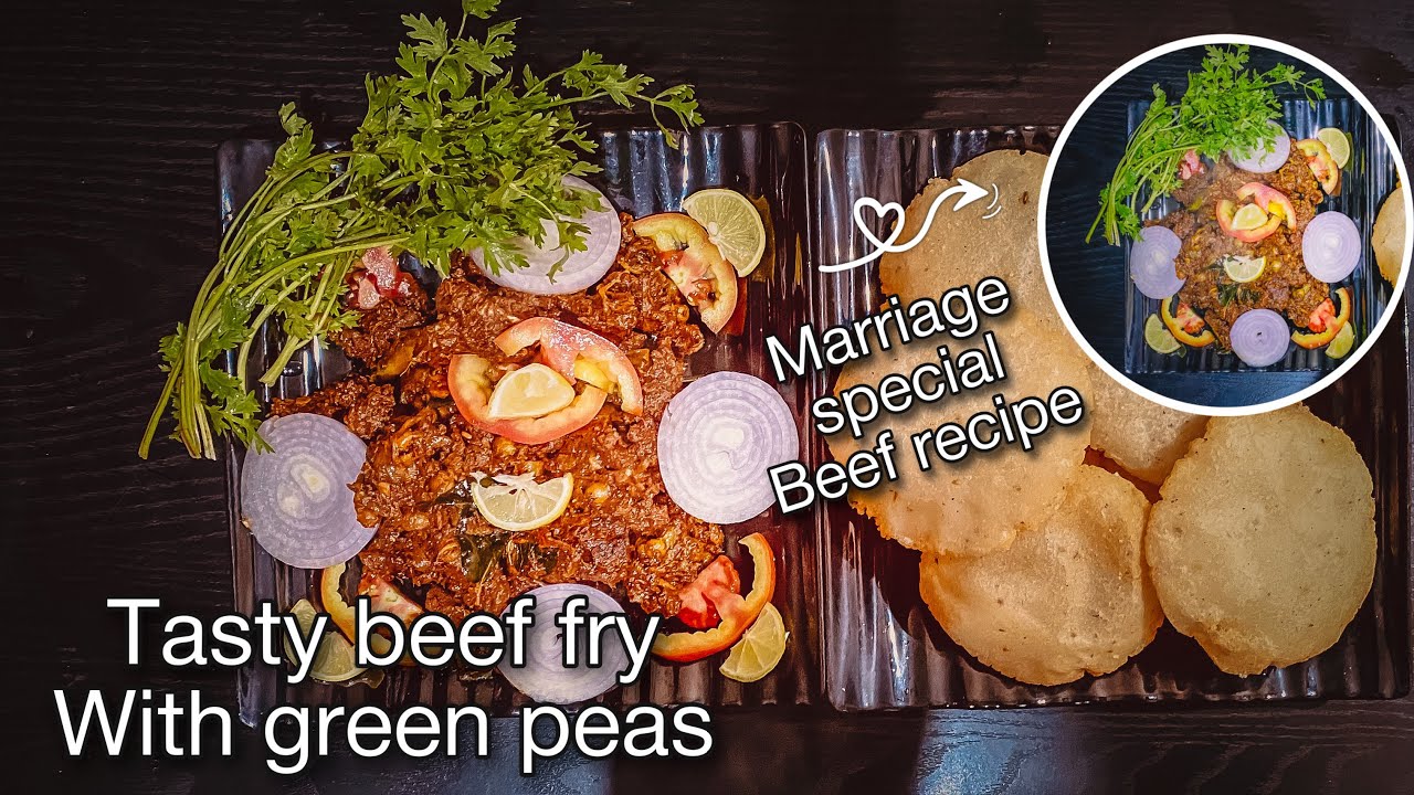 Delicious beef fry with green peas | Marriage special beef recipe ...