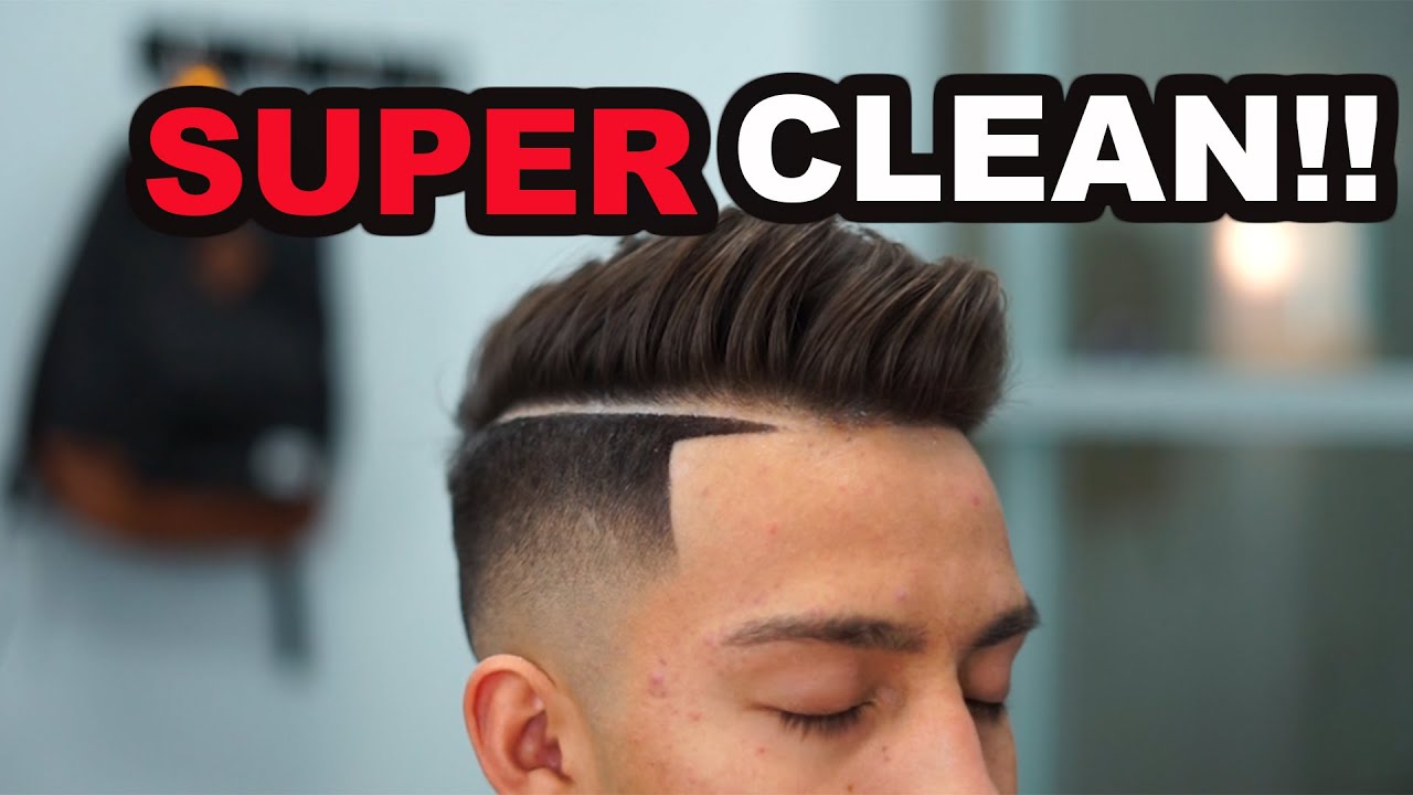 Comb Over Skin Fade With A Hard Part: Haircut Tutorial - YouTube