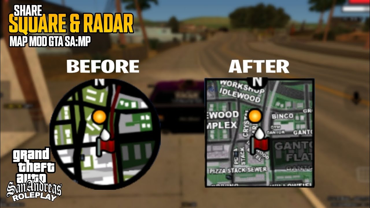 SHARE SQUAREMAP + RADAR MOD GTA SA (SUPPORT SAMP) - ZekroPH - YouTube
