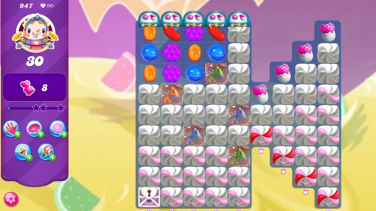 Candy Crush Saga LEVEL 947 NO BOOSTERS™ (selective redesign) - YouTube