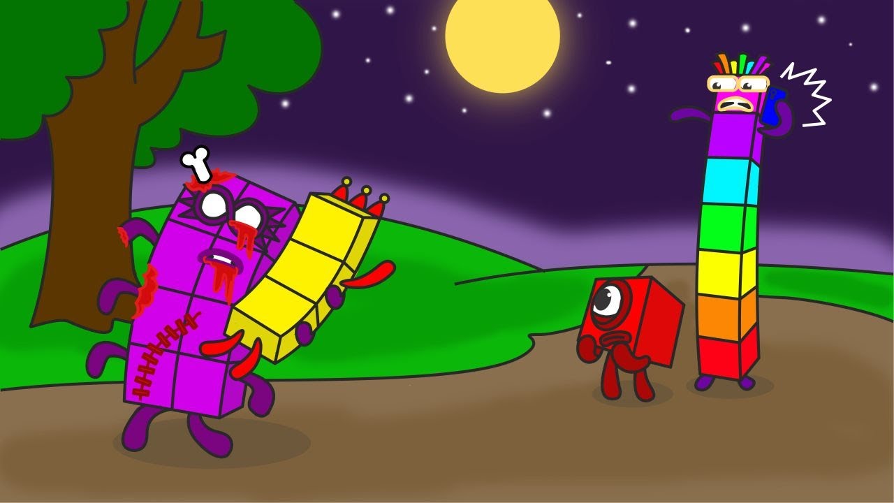 Numberblocks 1 and 7 see the kidnapping by zombie 8 - Numberblocks ...