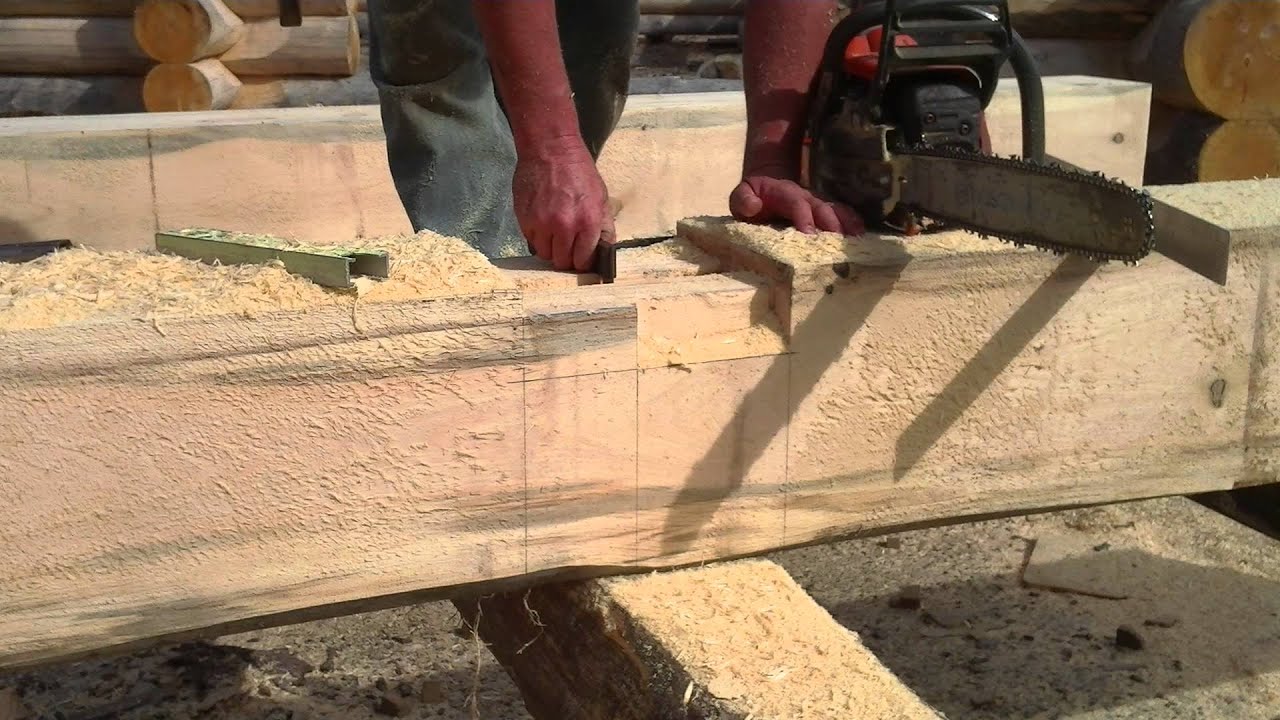 log home and timber frame mortises - YouTube