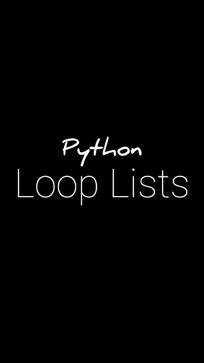 loop listing paython coding. - YouTube