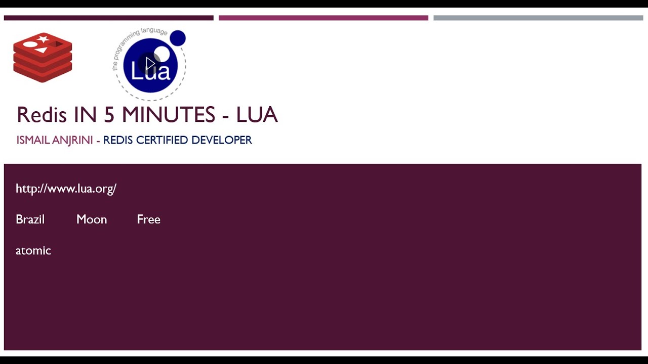 Redis in 5 minutes - LUA 01 - YouTube