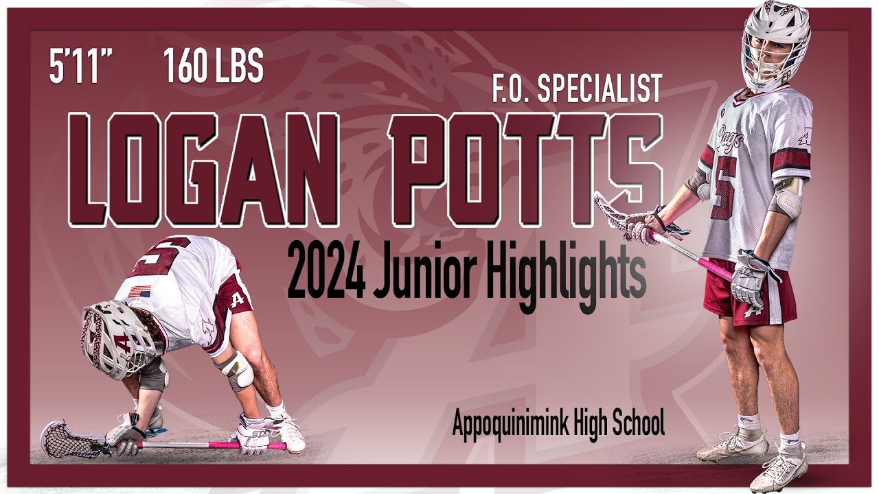 Logan Potts Lacrosse Junior Highlights, Appoquinimink - YouTube